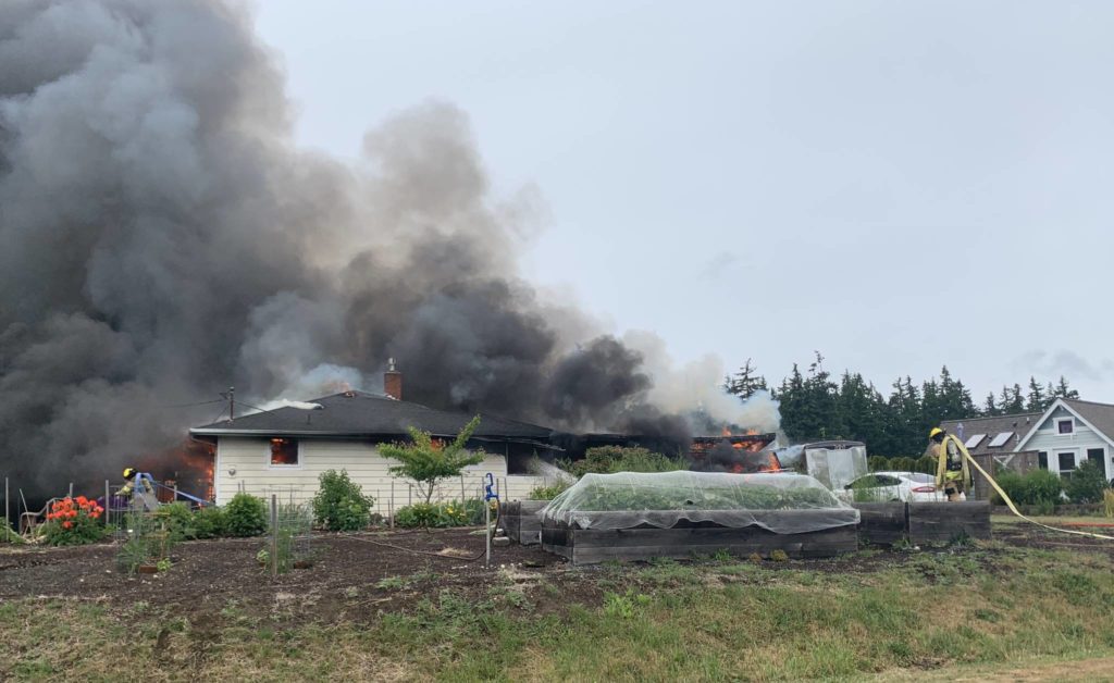 Man hurt in Clinton fire that consumes residence | South Whidbey Record